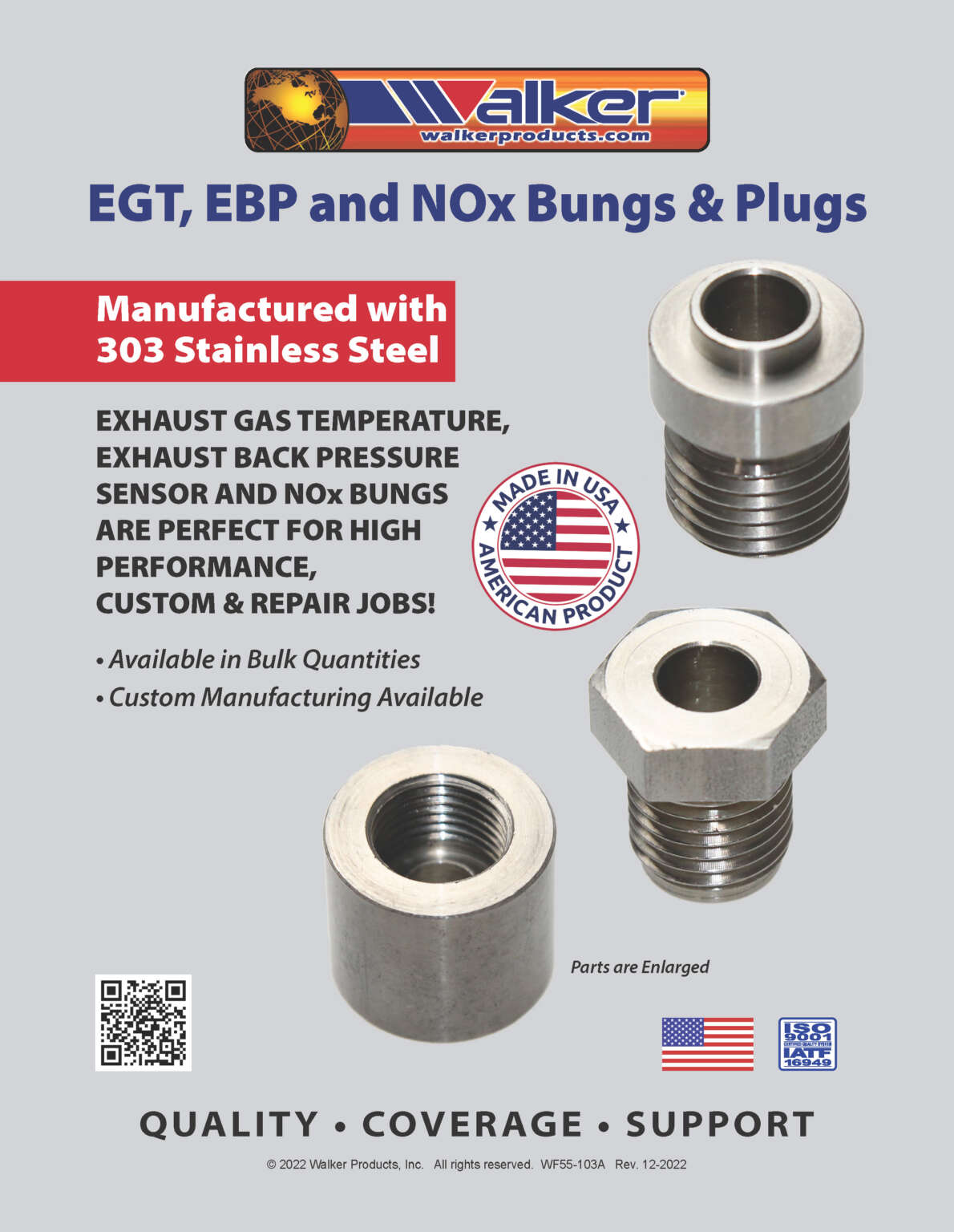 Exhaust Gas Temperature Sensors, Bung & Plug Kits - Walker Products